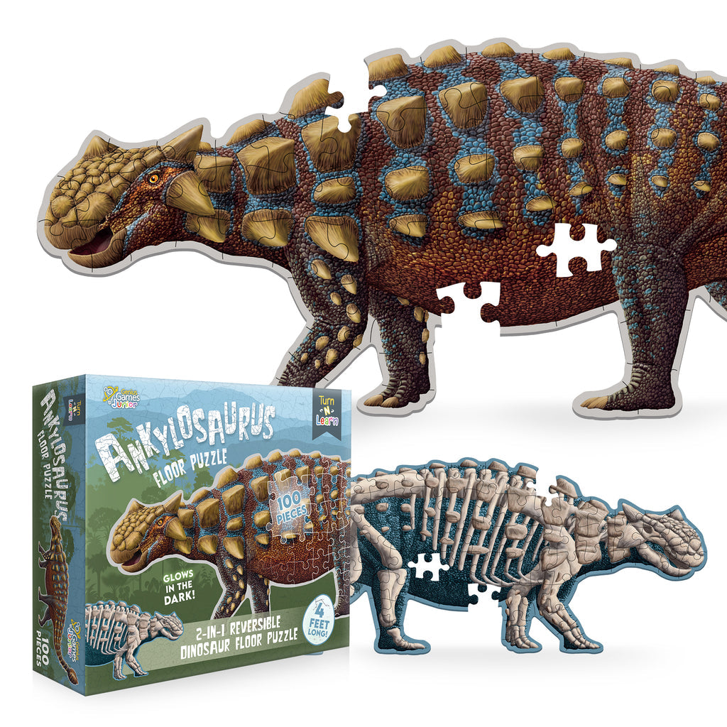 Ankylosaurus Dinosaur Jigsaw Puzzle - 4FT Double Sided Floor Puzzle ...