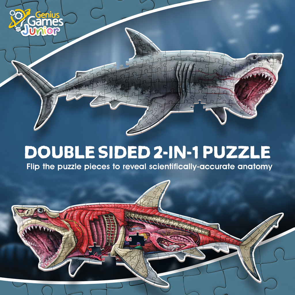 Shark Animal Anatomy Floor Puzzle | 100-Piece Double Sided Jigsaw Puzz ...