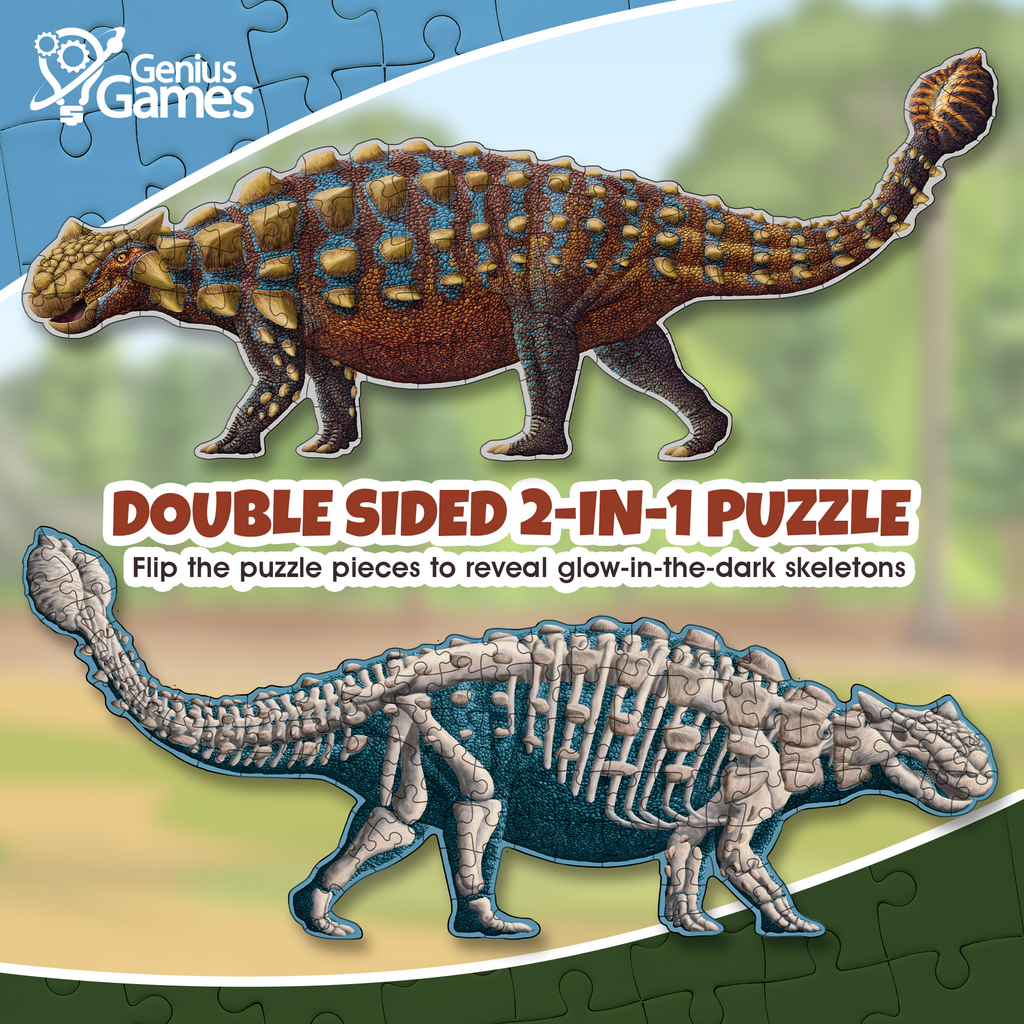 Ankylosaurus Dinosaur Jigsaw Puzzle - 4FT Double Sided Floor Puzzle ...
